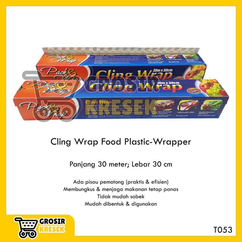 Jual T053 Plastik Food Wrapper Pembungkus Makanan Cling Wrap 30 cm x 30 ...