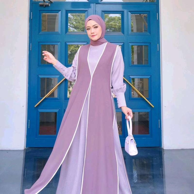 Promo Lala Maxy - Gamis oUter Polos Ceruty Model Arabian Modern Diskon ...