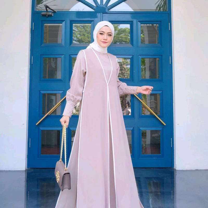 Promo Lala Maxy - Gamis oUter Polos Ceruty Model Arabian Modern Diskon ...