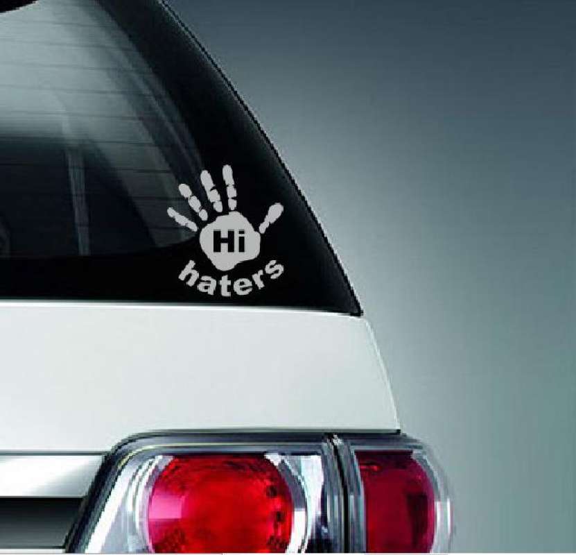 Jual Stiker Hi Haters Nyinyir Kaca Mobil Belakang Cutting Sticker Motor ...