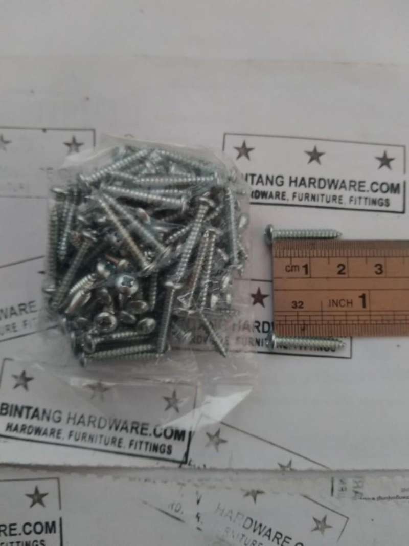 Jual Skrup Tapping Kepala Bulat Ph 4x3/4 @100 Buah Sekrup Kepala Plus ...