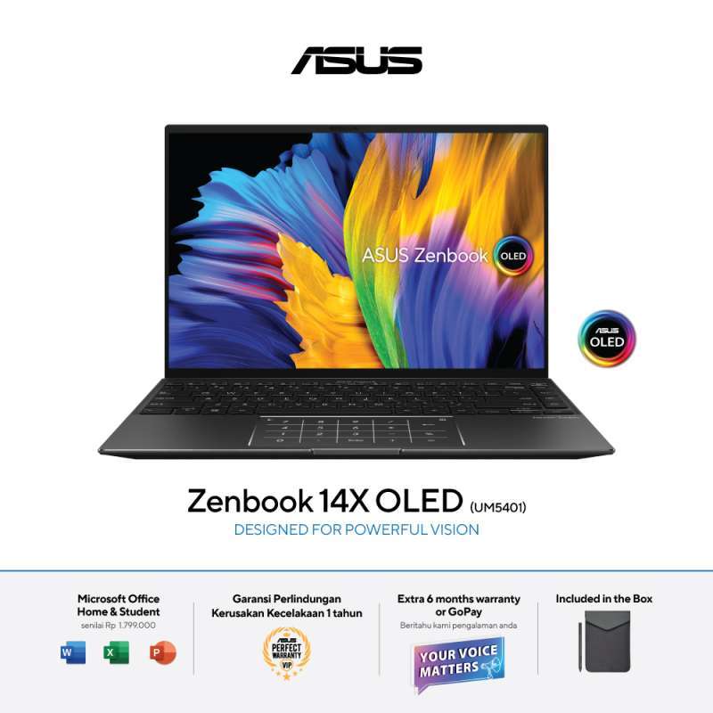 Jual ASUS Zenbook 14X OLED UM5401QA-OLED913 - Ryzen™ 9 5900HX/16GB/1TB ...