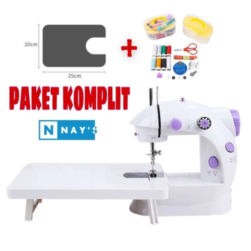 Jual ADA GARANSI Mesin Jahit Portable Mini + Meja Jumbo Set Alat Jahit ...