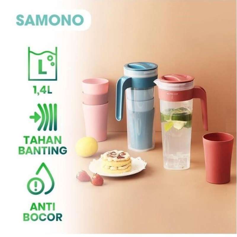 Jual SAMONO SK001 1.4L TEKO SET 5 IN 1 GELAS PLASTIK BFA FREE WATER JUG di Seller Sure88 - Kapuk ...