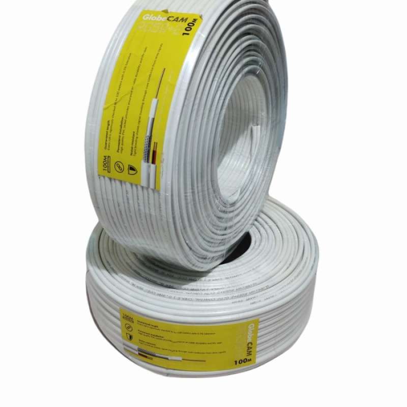 Promo Kabel Cctv Rg59+Power 100M Maintech Putih Cable Coaxial Rg59+P ...