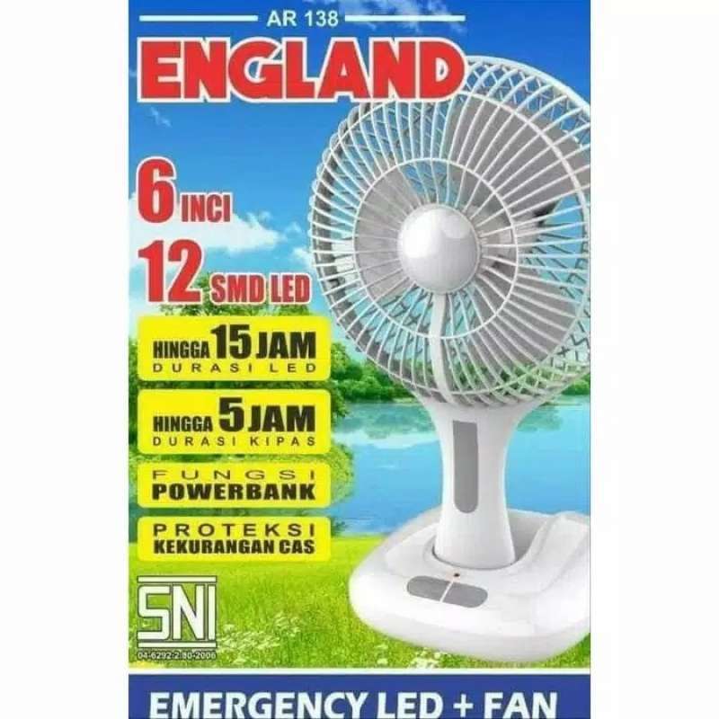 Jual Kipas Angin Portable + Lampu Emergency LED ARASHI / SURYA ENGLAND ...