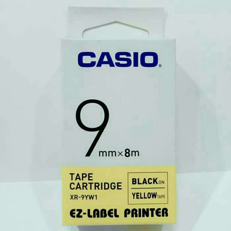 Jual Casio Ez-Label Printer Tape Cartridge 9Mm Tipe Xr-9Yw1 Black On ...