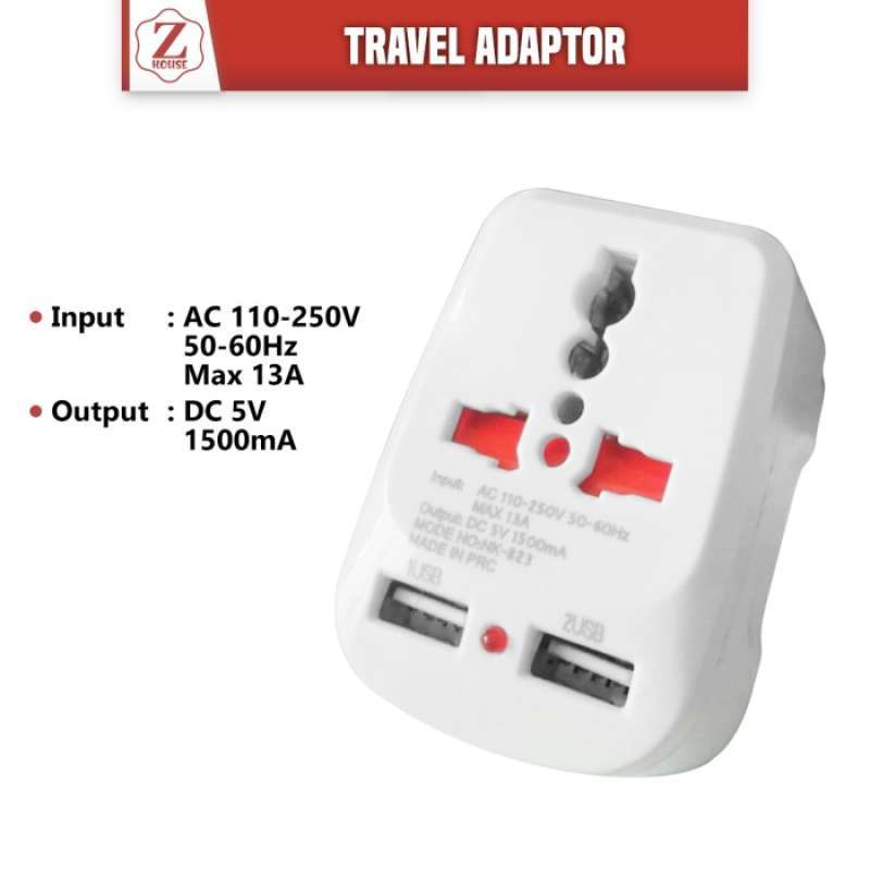 Jual TRAVEL ADAPTOR ADAPTOR USB STEKER COLOKAN MULTI FUNGSI PROMO ...