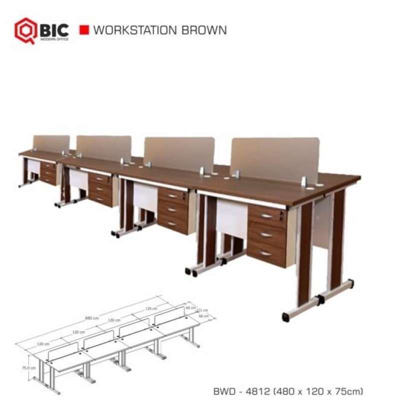 Jual Meja partisi kantor workstation staff 2 4 6 orang seater meja qbic ...