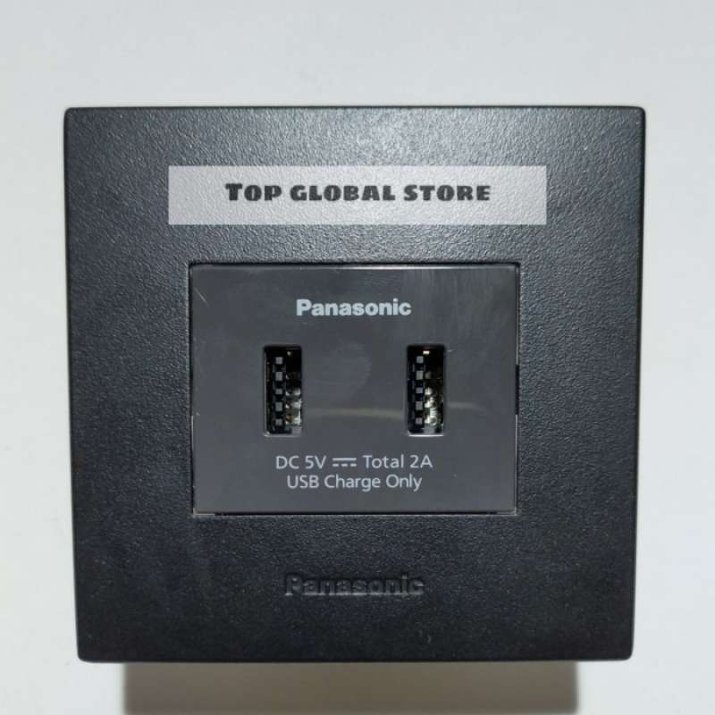 Promo Stop Kontak Socket Usb Dc 5V 2A . Black Style Panasonic Diskon 10 ...
