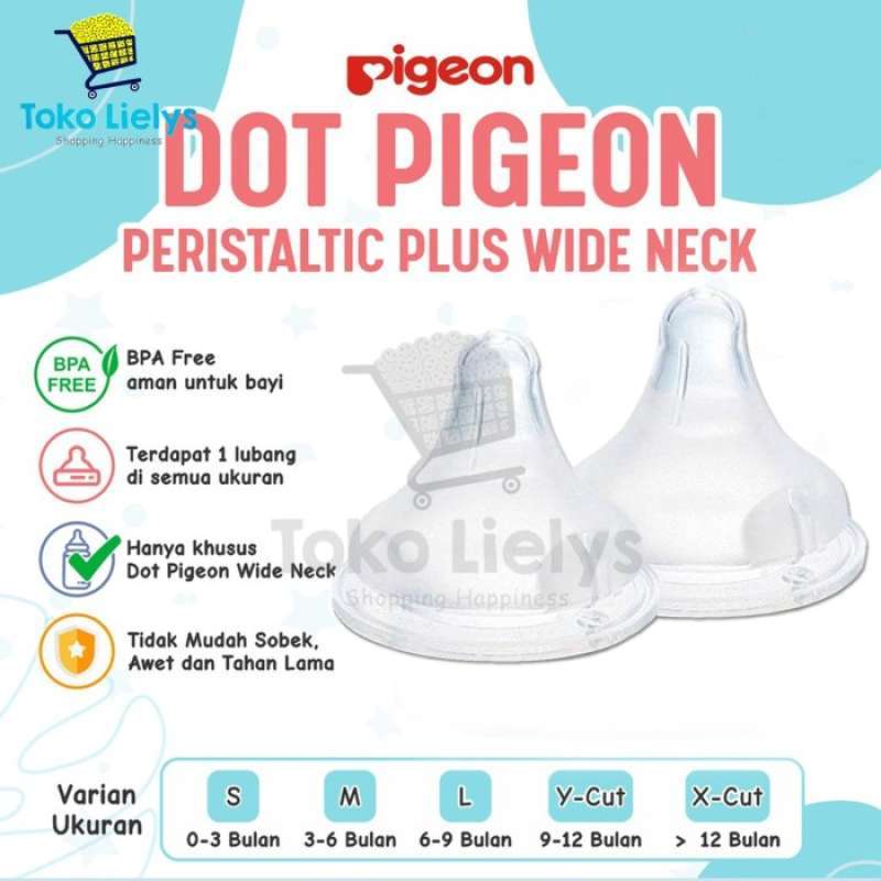 Jual Jual Pigeon Soft Touch Peristaltic Plus Nipple Dot Wide Neck Berkualitas di Seller Jaya Ory ...