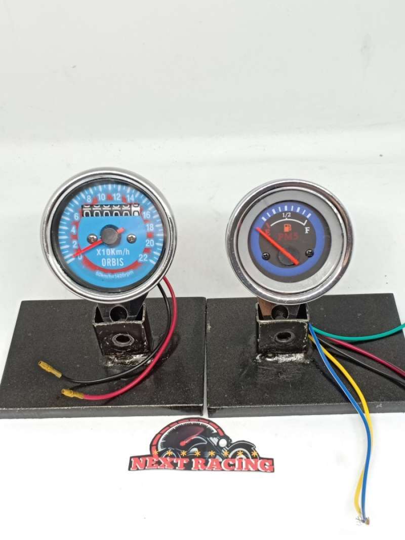 Jual Speedometer Bulat Kilometer Standar Plus Amper Bensin Chrom ...