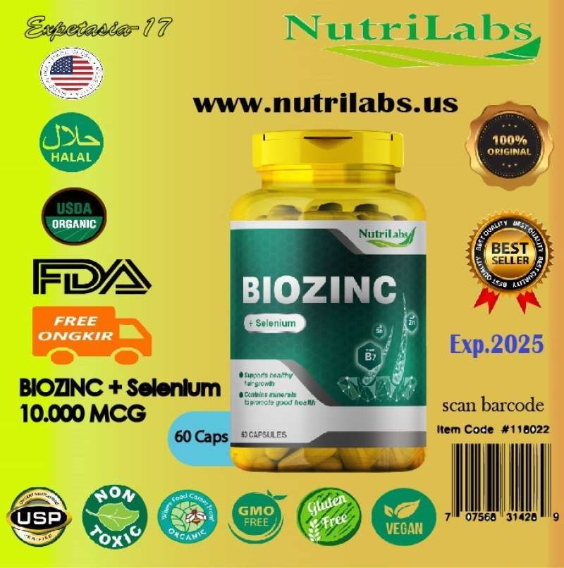 Jual BIOZINC Biotin 10,000 Mcg Zinc Selenium Nutrilabs 60 Capsules ...