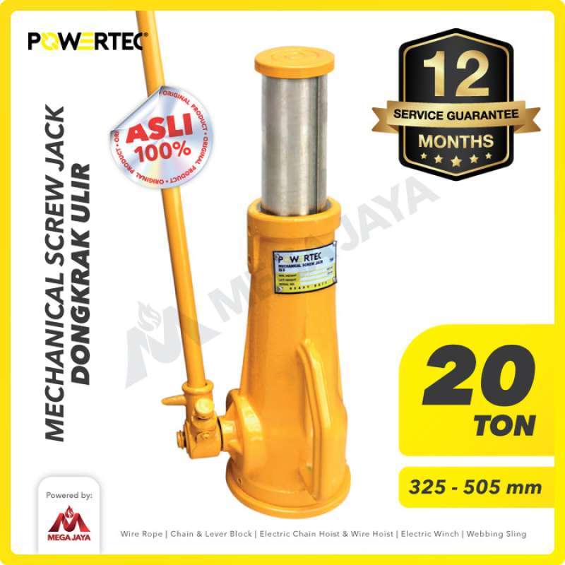 Jual Screw Jack / Dongkrak Ulir Botol 20 Ton POWERTEC di Seller Gasta ...
