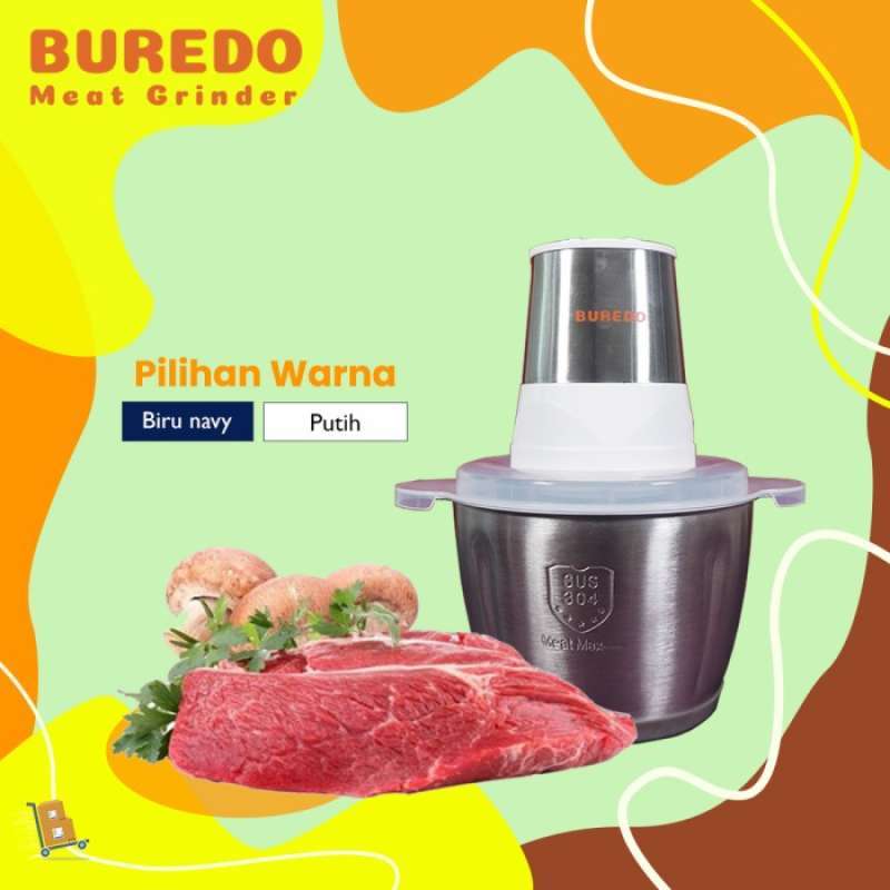 Promo Buredo, Meat Mincer Grinder 4 pisau baja, 3 Liter wadah Stainless ...