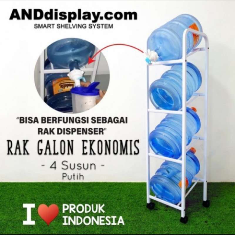 Promo RAK GALON AIR EKONOMIS 4 SUSUN/RAK GALON-PUTIH Diskon 27% di ...
