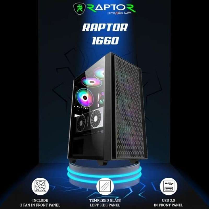 Jual Casing Power Up RAPTOR 1660 include 3 FAN di Seller hanskomputer ...