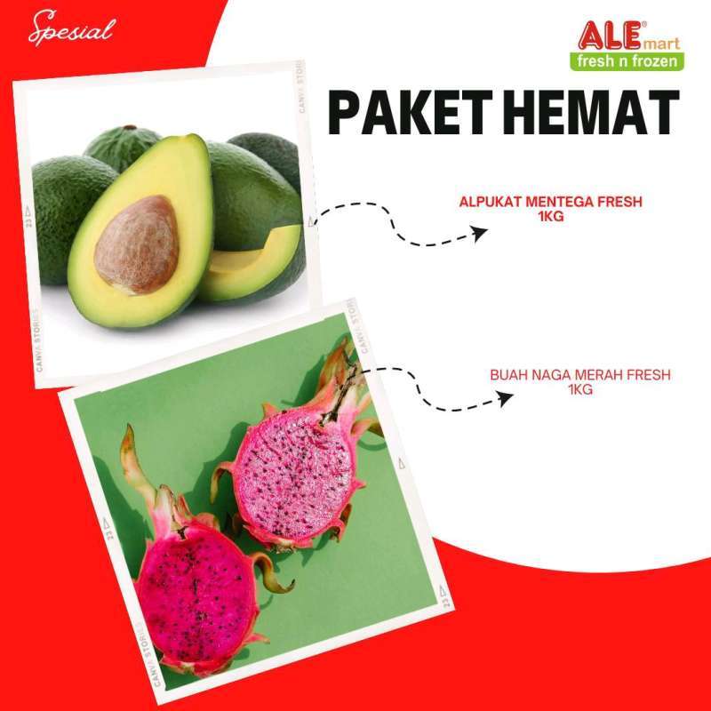 Jual Alpukat mentega fresh 1kg+buah naga merah fresh 1kg, alpukat ...