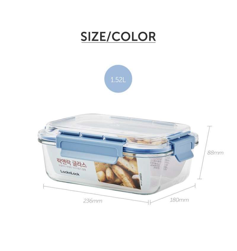 Jual LocknLock Tritan Cap Rectangle Oven Glass Container Kedap Air dan ...