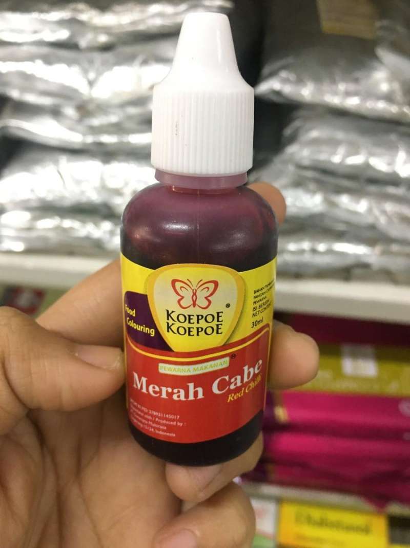 Jual pewarna makanan koepoe warna merah cabe 30ml di Seller Mrbenshope ...