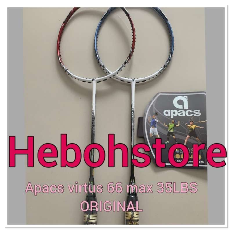 Jual RAKET BADMINTON APACS VIRTUS 66 ORIGINAL BISA 35 LBS BONUS GRIP ...