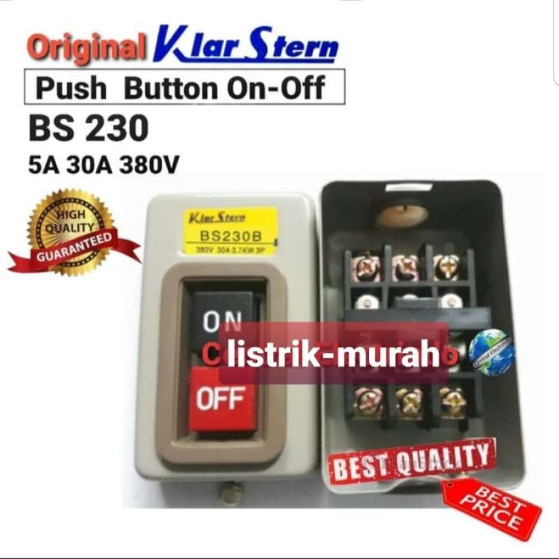 Jual Klarstern Bs-230 Bs 230 Push Button On Off 3P 30A Besi Bs230 Bagus ...