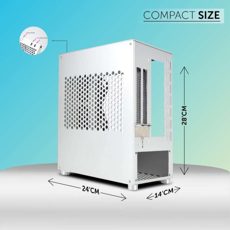 Jual Metal Fish S3 Plus Tempered Glass Alumunium Premium Mini Itx Pc ...