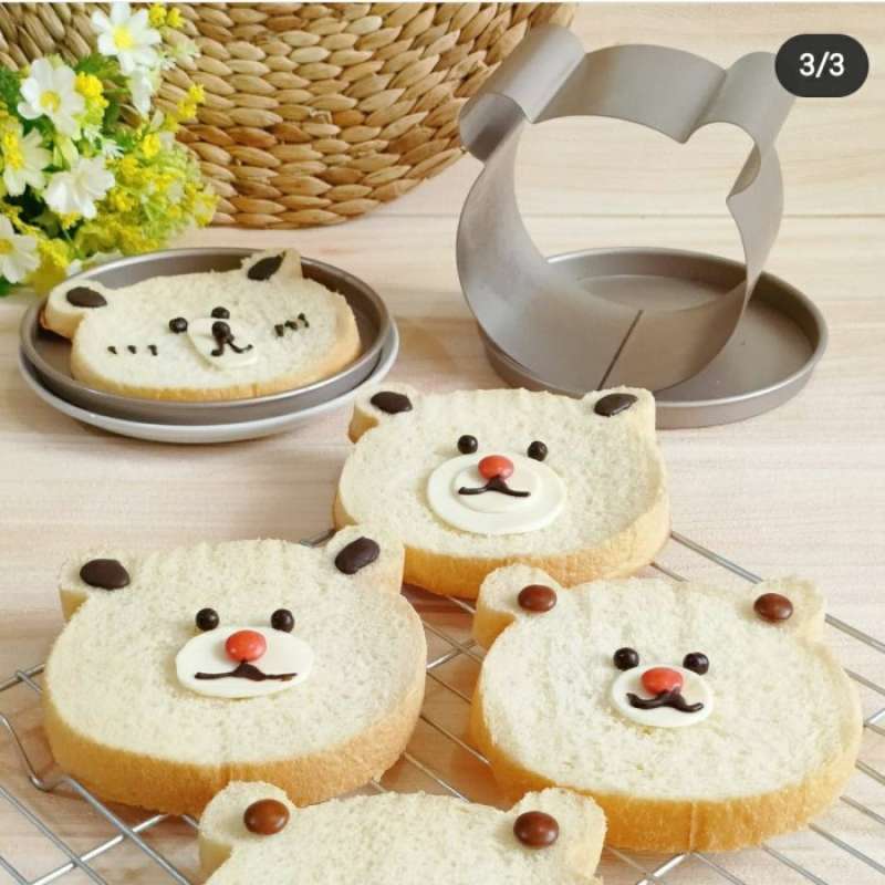 Jual loyang roti tawar bear / loyang bear / toast box bear di Seller ...