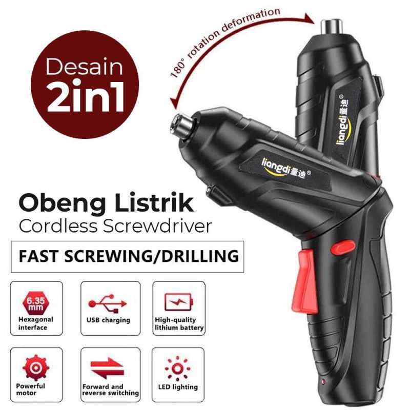 Jual Obeng Listrik Cordless Screwdriver Baterai Tanpa Kabel di Seller ...