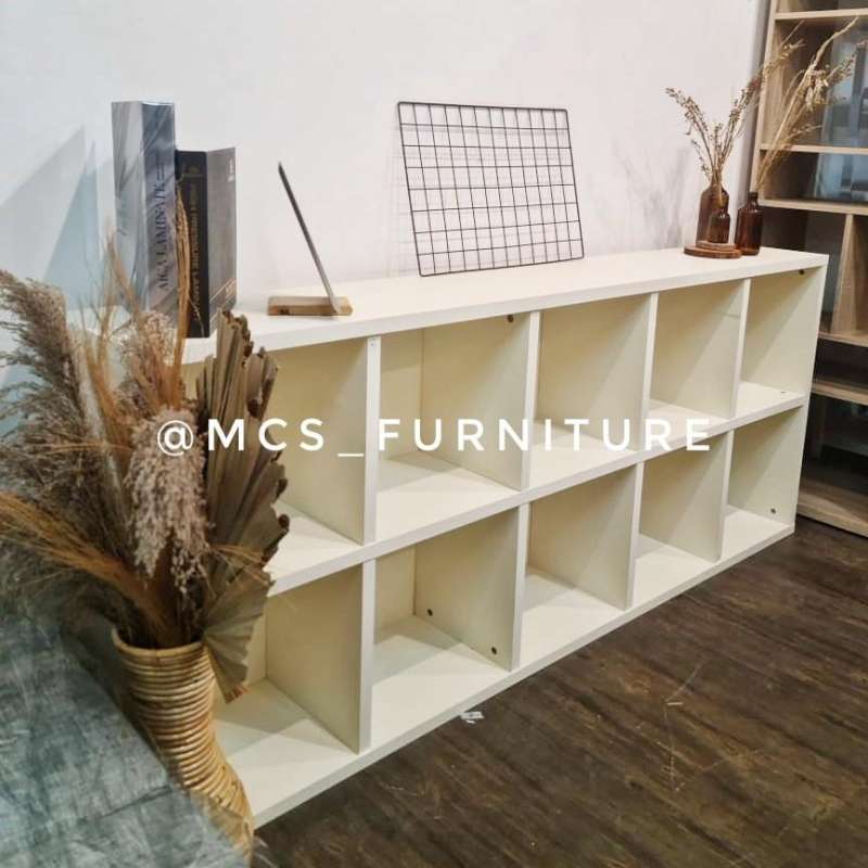 Promo Rak Lemari Kotak 2x5 Buku / Display Berdiri dan Tidur Lynel ...