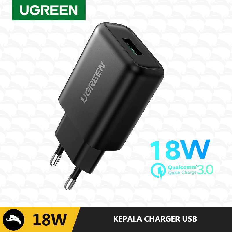 Jual UGREEN 70273 TRAVEL KEPALA CHARGER ADAPTOR 18W FAST CHARGING QC 3. ...
