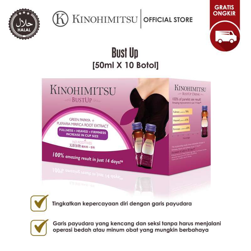 Promo Kinohimitsu Bust Up Drink Suplemen Kesehatan [50ml X 10 Botol ...