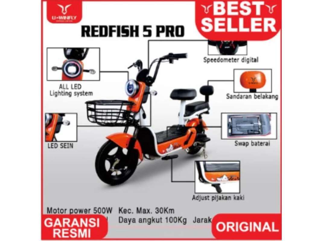 Jual SEPEDA LISTRIK UWINFLY REDFISH 5 PRO/REDFISH 5 PLUS NEW GARANSI ...