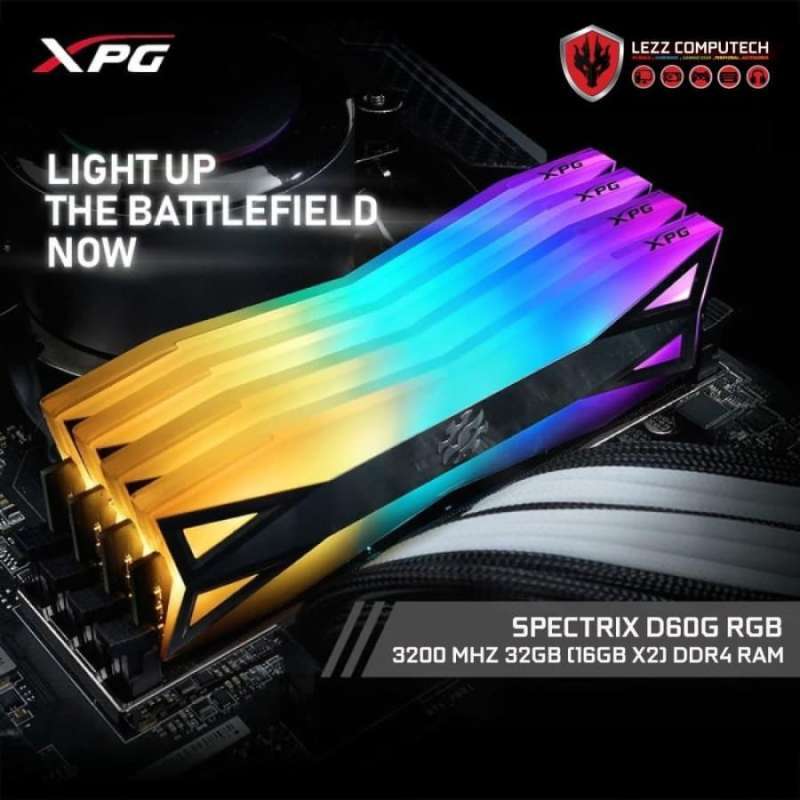 Jual ADATA DDR4 XPG SPECTRIX D60G PC25600 3200MHz 32GB (2X16GB) RGB SYNC di Seller Lezz ...