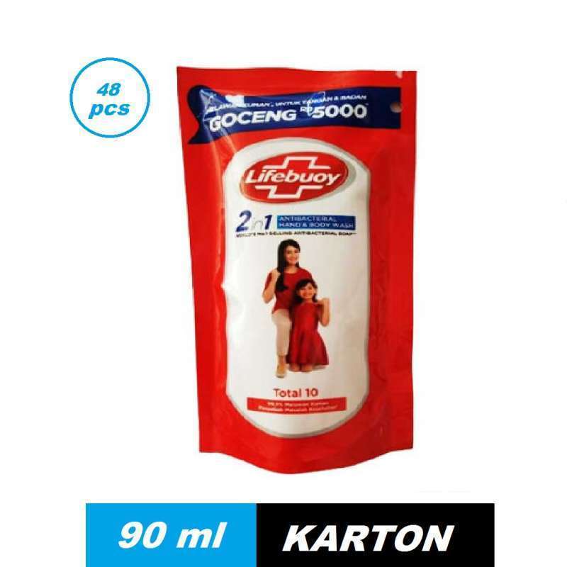 Promo Lifebuoy Sabun Mandi Cair 90 ml x 48 Pouch / 1 Karton / Dus ...