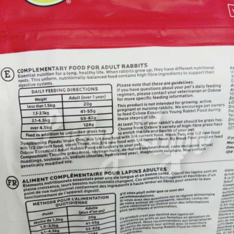 Jual Adult Makanan Kelinci 2.25kg Rabbit Oxbow 5lbs Food Di Seller ...