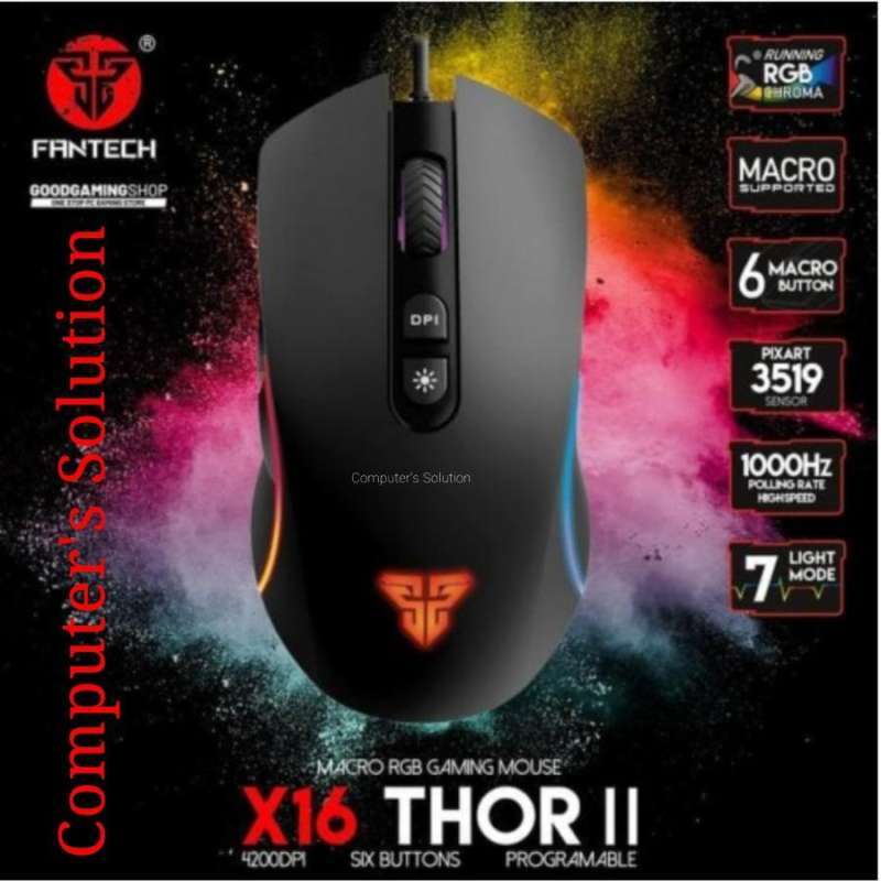 Jual Mouse Gaming Fantech X16 Thor II di Seller Computers Solution ...