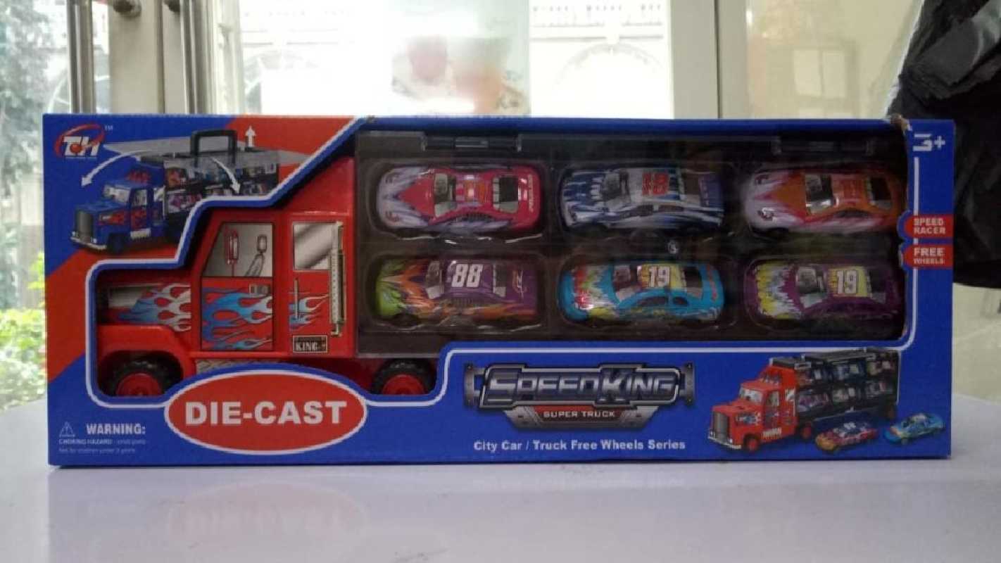 Jual Mainan Anak Mobil Balap Die Cast Besi Speed King Super Truck Th739 ...