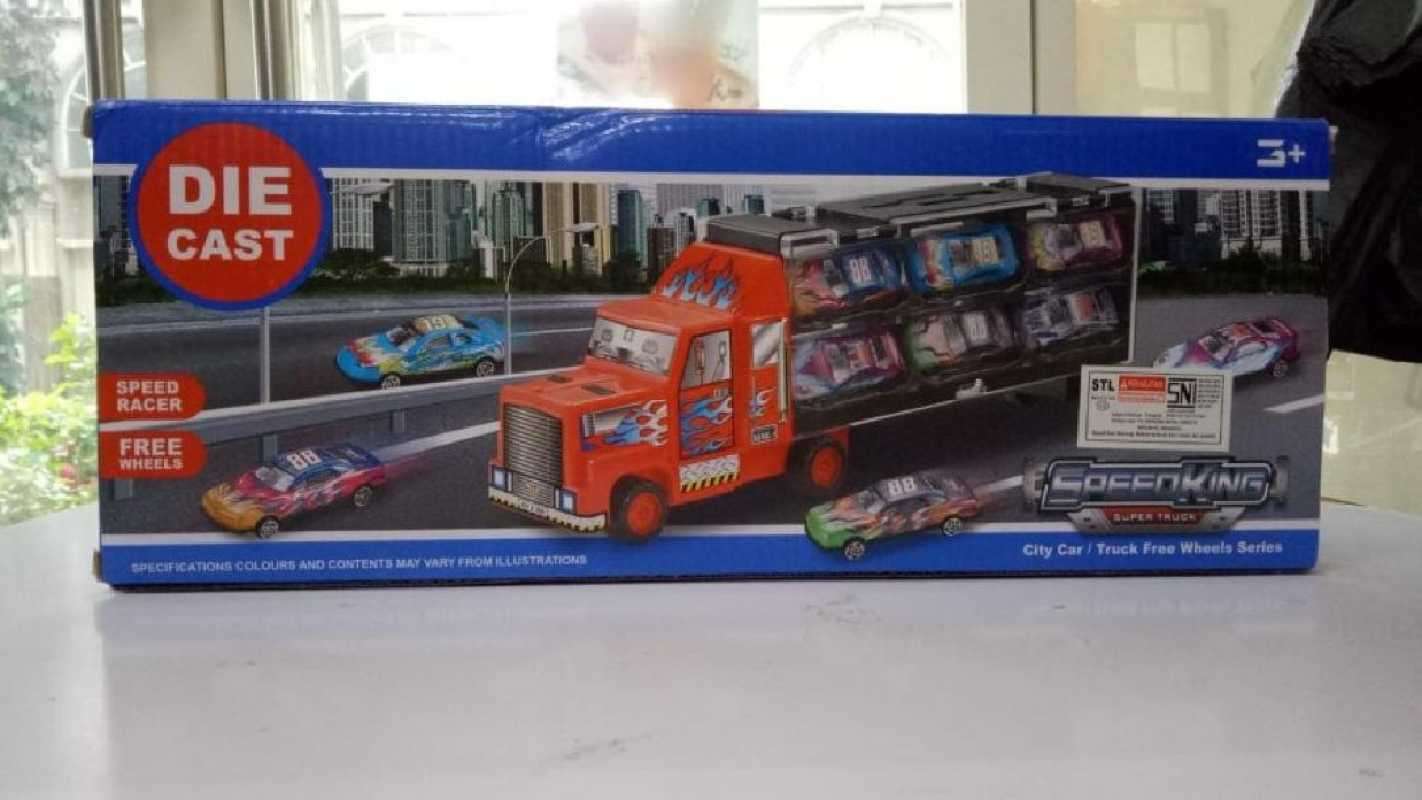 Jual Mainan Anak Mobil Balap Die Cast Besi Speed King Super Truck Th739 ...