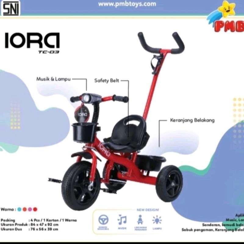 Jual Sepeda Anak Roda Tiga Pmb Iora Tc03 Sepeda Kereta Dorong Anak Di ...