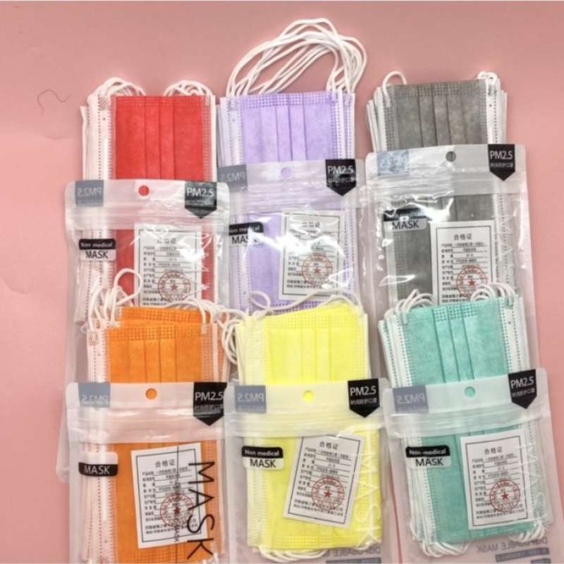 Promo Masker Anak Dan Dewasa 3ply Polos / Masker Disposable isi 10 Pcs ...