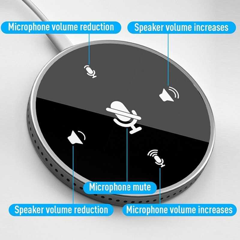 Promo Glo Zgpax 360 Degree Microphone Table Conference Zoom Meeting ...