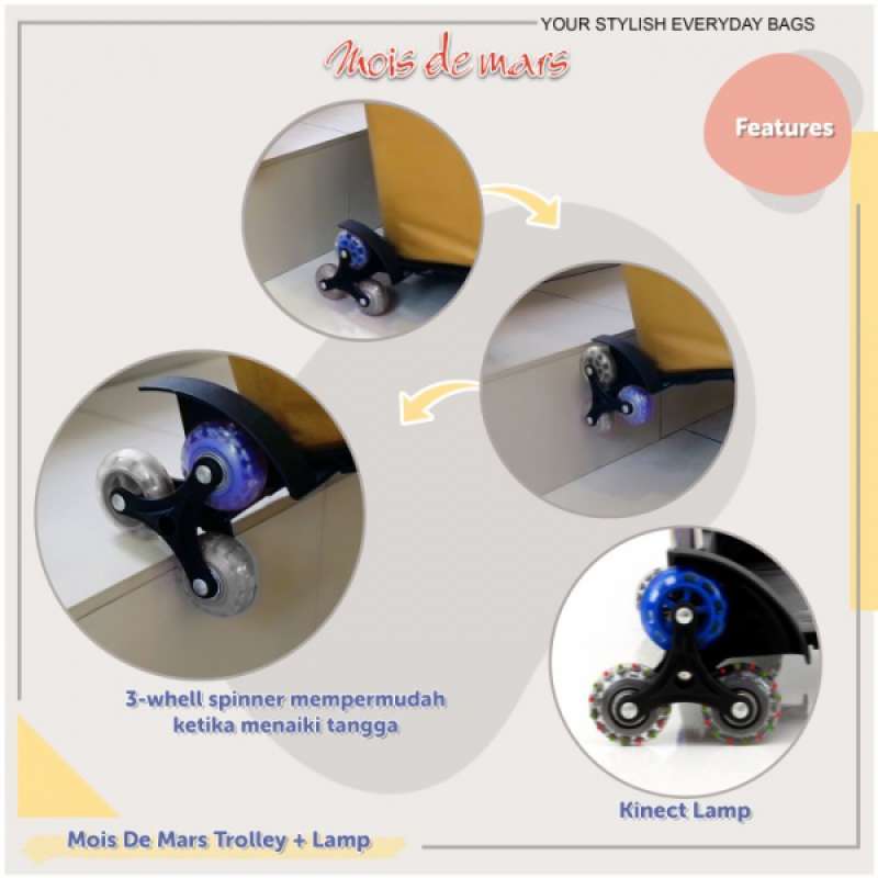 Jual Trolley 3 Roda Spinner Dengan Lampu - Trolley Untuk Ransel Di ...