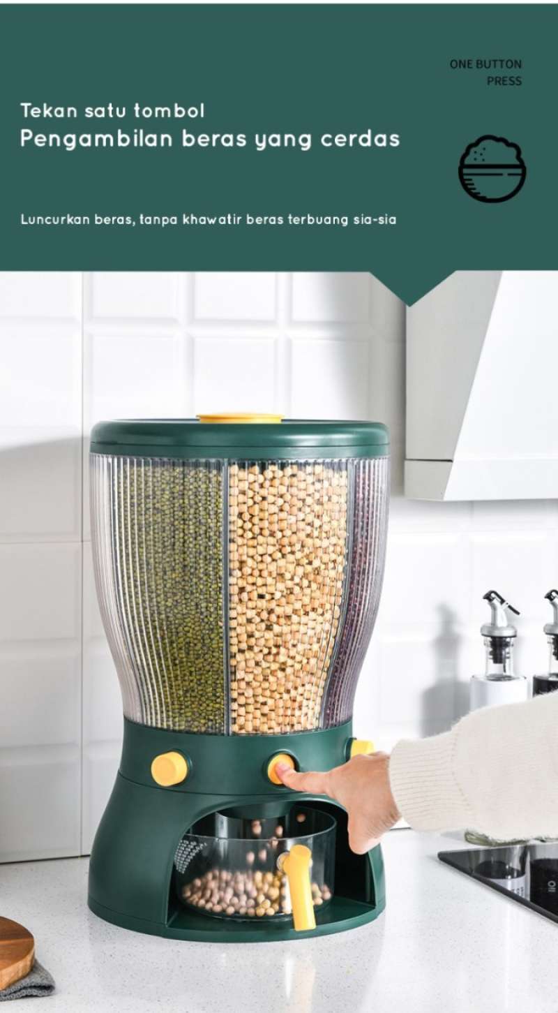 Promo DISPENSER BERAS 4 SEKAT SERBAGUNA/TEMPAT PENYIMPANAN BERAS Diskon ...