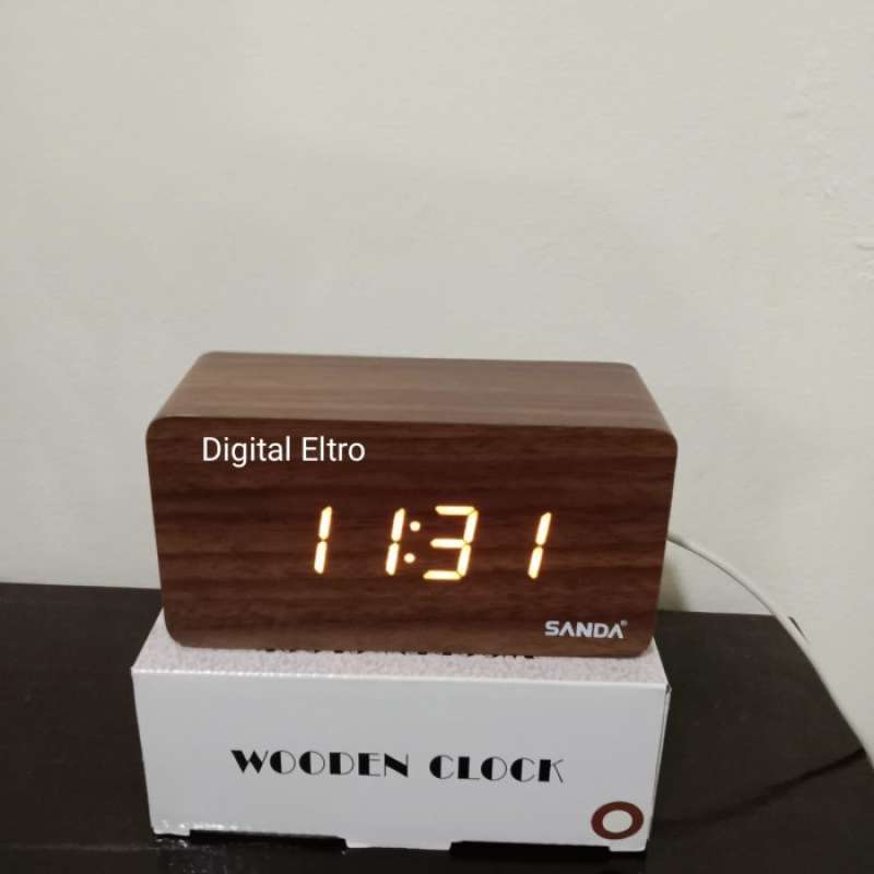 Jual Jam Meja Kayu Digital Led Alarm Wood Clock 01 di Seller Monero ...