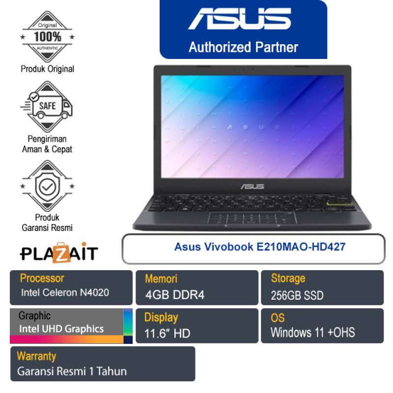 Jual Asus E210MAO-HD427/Intel Celeron N4020/4GB/256GB SSD/Intel UHD ...