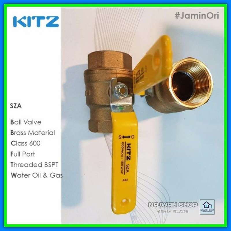 Promo Stop Kran Ball Valve 1/4 inch Kitz Class 600 WOG Full Port Fig SZA Brass Kuningan Original ...