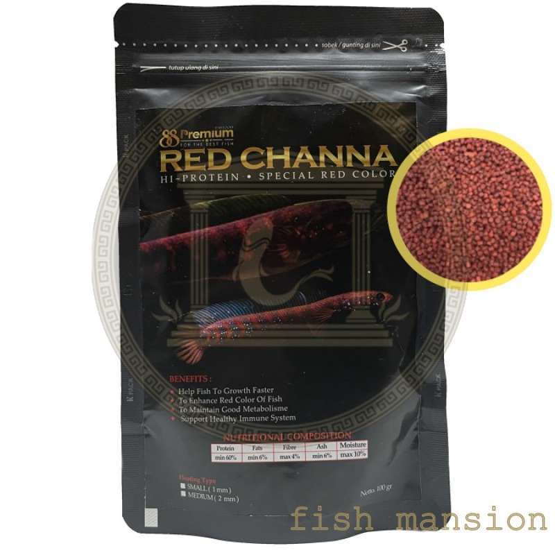 Jual 88 Premium Red Channa Pakan Ikan Predator Chana Fish Food Pellet ...