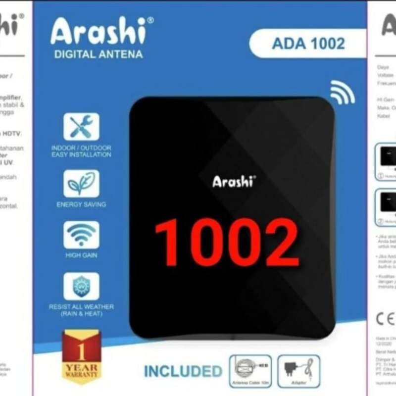 Jual Antena Hd Tv Digital Indoor Outdoor Boster Arashi Ada 1002 di ...