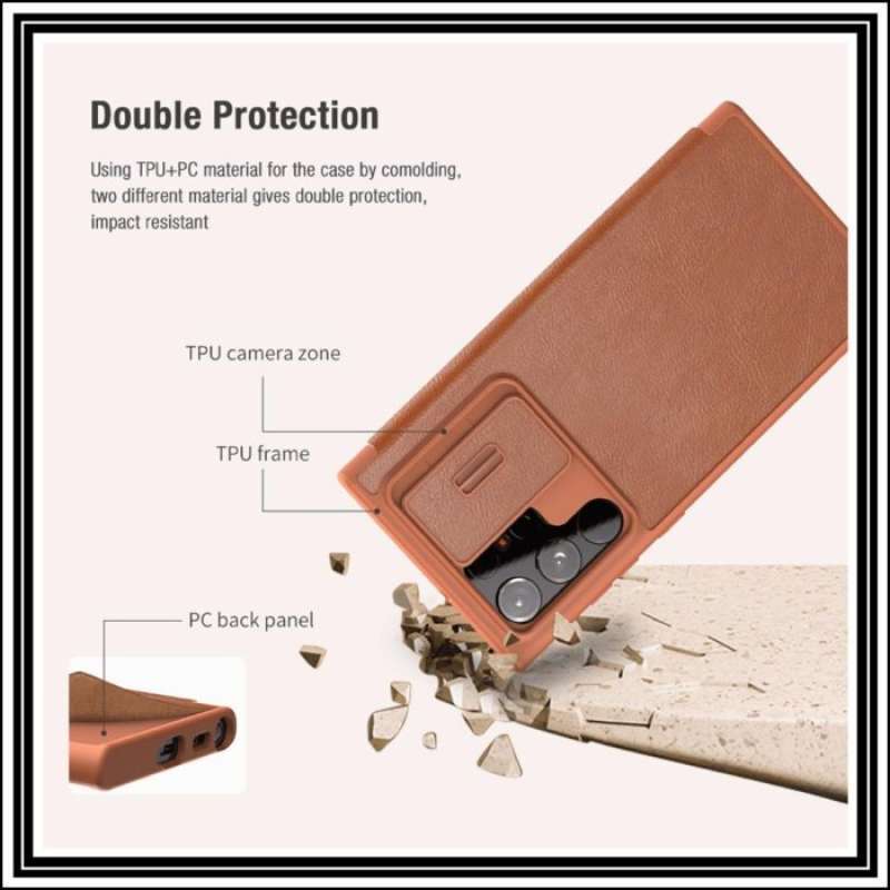 Jual SAMSUNG GALAXY S22 / PLUS / ULTRA NILLKIN QIN LEATHER PRO HARD ...